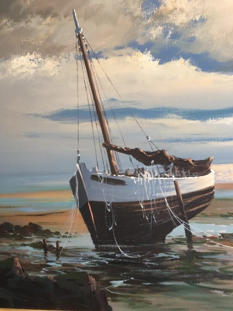 ARTIST LE COZIC Original large oil painting on canvas Nautical scene £ ...