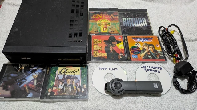 PHILIPS CDI 470 Console + Digital Video Cartridge + Memory fix + games ...