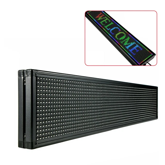 LED SIGN 40& X 8" Scrolling Message Display Board 7 Color Programmable ...