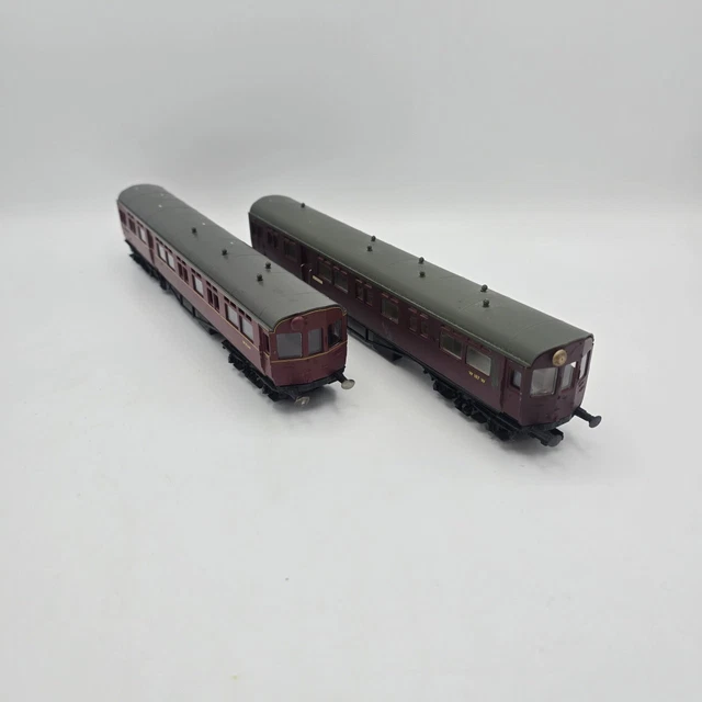 1/76 SCALE HORNBY R4100E GWR Auto coaches W196W And W187W Maroon - OO ...