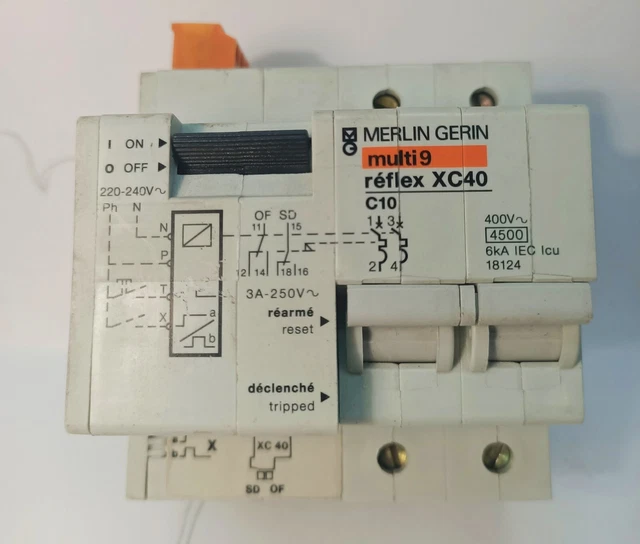 INTERRUTTORE TELECOMANDO POTENZA Merlin Gerin Multi 9 Reflex XC40 C10 ...