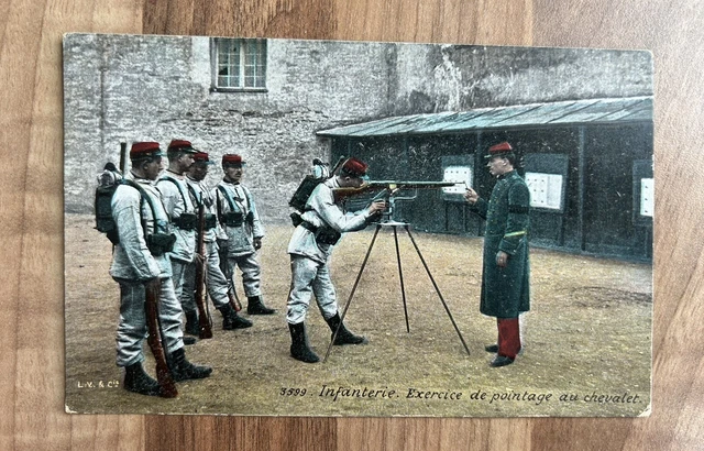 WW1 FRENCH ARMY Propaganda Postcard. Infantry Soldiers On Training ...