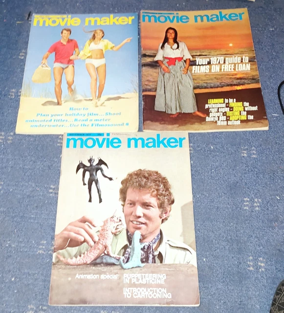 MOVIE MAKER MAGAZINES lot (2 x 1970, 1 x 1971) Rare, VG Condition EUR 9 ...