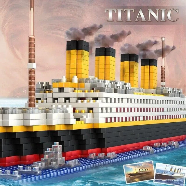 TITANIC SHIP MODEL Micro Building Bricks Set, 1860pcs Toy Bricks, 3d ...
