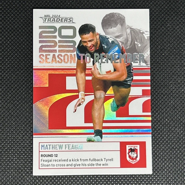 2024 NRL TRADERS MATHEW FEAGAI Season To Remember #SR 40/51 Dragons EUR ...