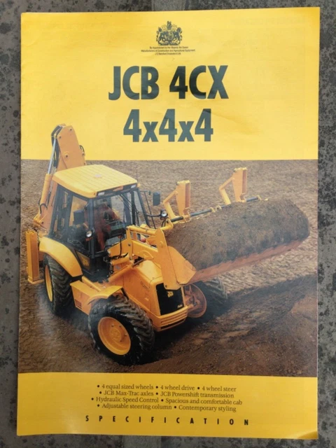 JCB 4CX 4X4X4 TRACTOR BROCHURE 90s CONSTRUCTION EQUAL WHEELED RARE ...