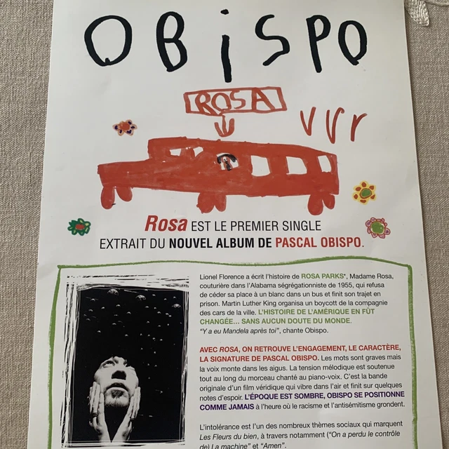 PLAN MÉDIA RARE collector Pascal Obispo Rosa Mai 2006 Couleurs Neuf EUR ...