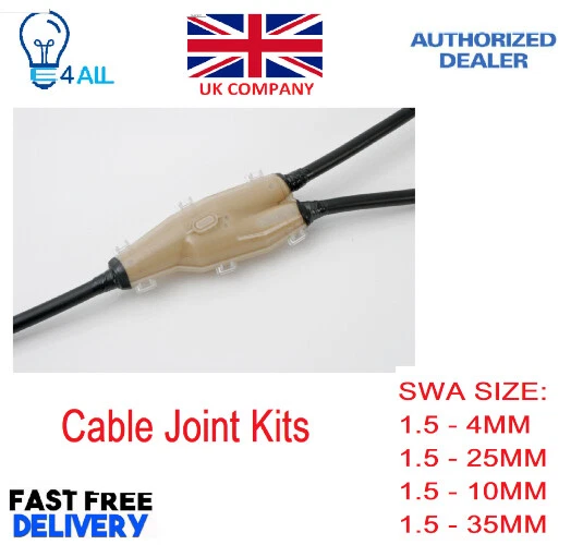 CABLE BRANCH JOINT Kits 1.5-4/10/25/35mm Resin Underground SWA Armoured ...