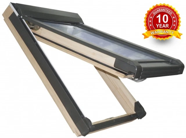 WOODEN PINE TOP Hung Skylight Roof Window 55 x 78cm Access Rooflight Flashing £274.00 - PicClick UK
