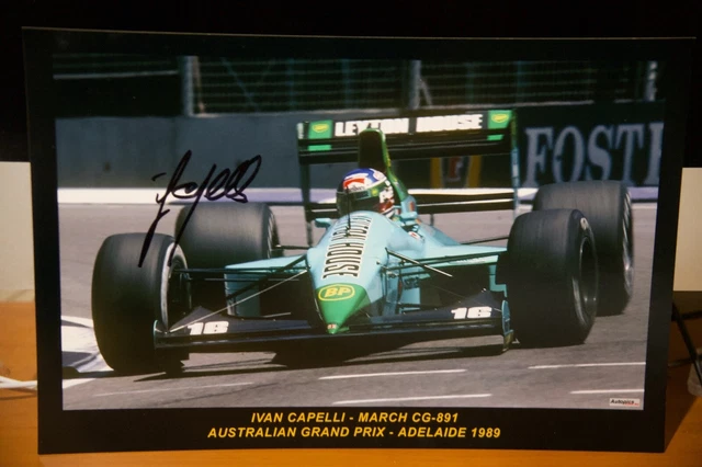 IVAN CAPELLI 1989 #16 Leyton House March CG-891 F1 Signed 8x12 Photo ...