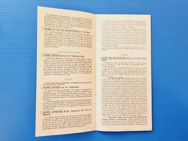 BOURGOGNE FRANCE 50S VINTAGE DEPLIANT TOURIST MAP BROCHURE VIAGGI ...