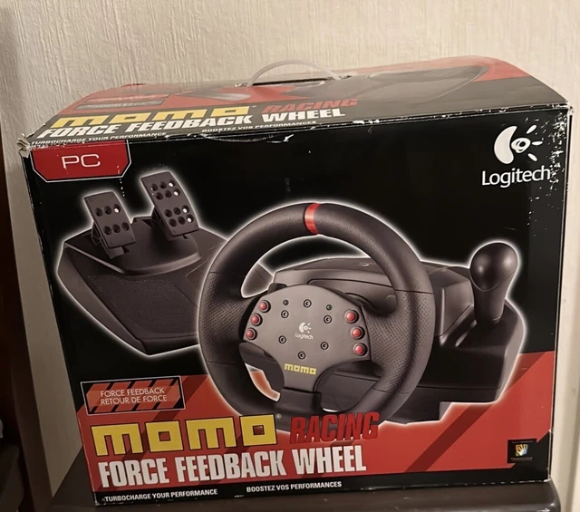 LOGITECH MOMO RACING E-UH9 Force Feedback Steering Wheel & Pedals Race ...