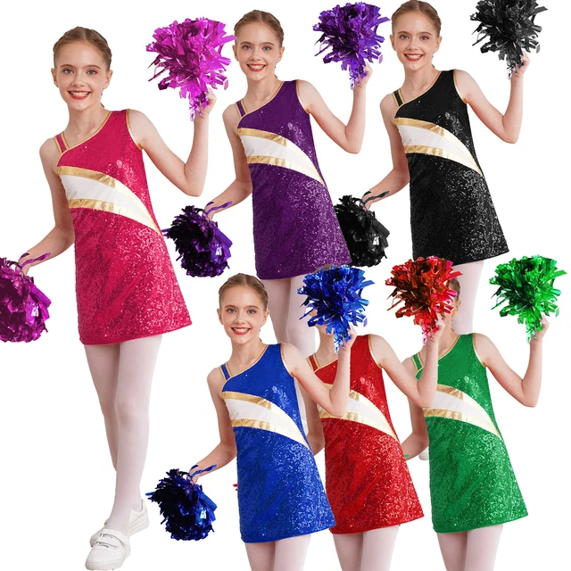 GIRLS DANCE DRESS Competition Uniform Performance Cheerleading Outfits ...