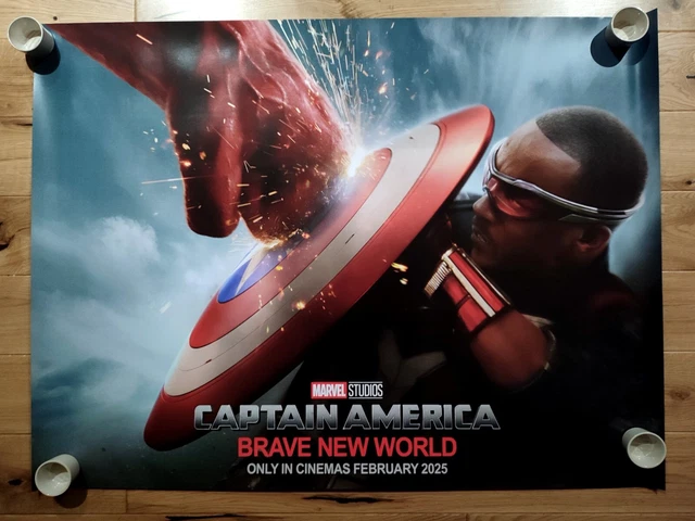 CAPTAIN AMERICA BRAVE NEW WORLD ORIGINAL UK QUAD CINEMA POSTER MARVEL ...