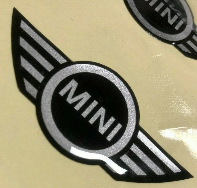 MINI STEERING WHEEL Badge Logo 3D Gel Domed Silver For Mini Gen1 R50 ...