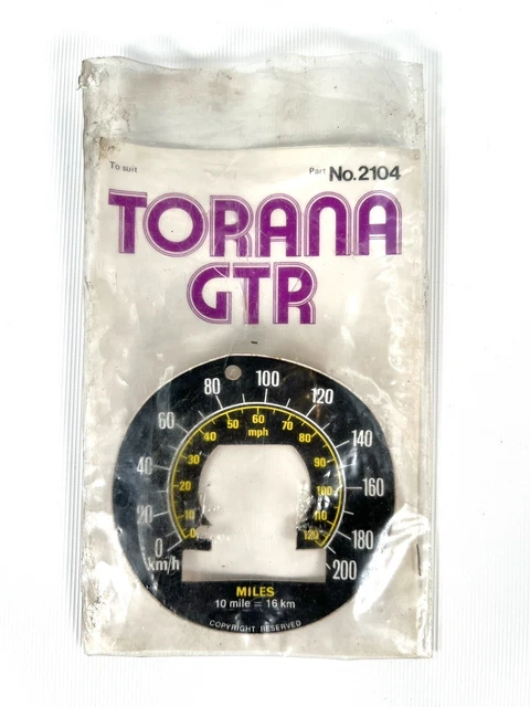 HOLDEN TORANA GTR Metric Speedo Conversion Kit - Old Dealership Sticker ...