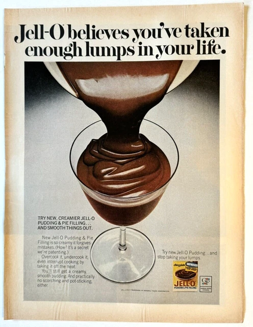 VINTAGE 1960S JELL-O Chocolate Pudding & Pie Filling Advertising 14x11 ...