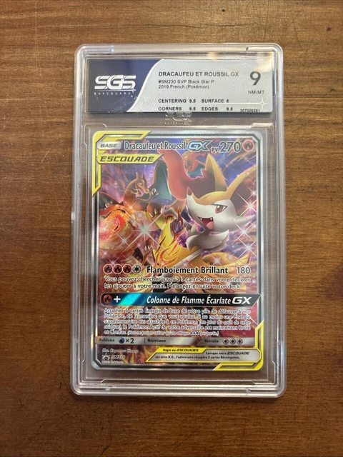 CARTE POKÉMON DRACAUFEU et Roussil GX SM230 Escouade Soleil et Lune Fr SGS 9 EUR 290,00 ...
