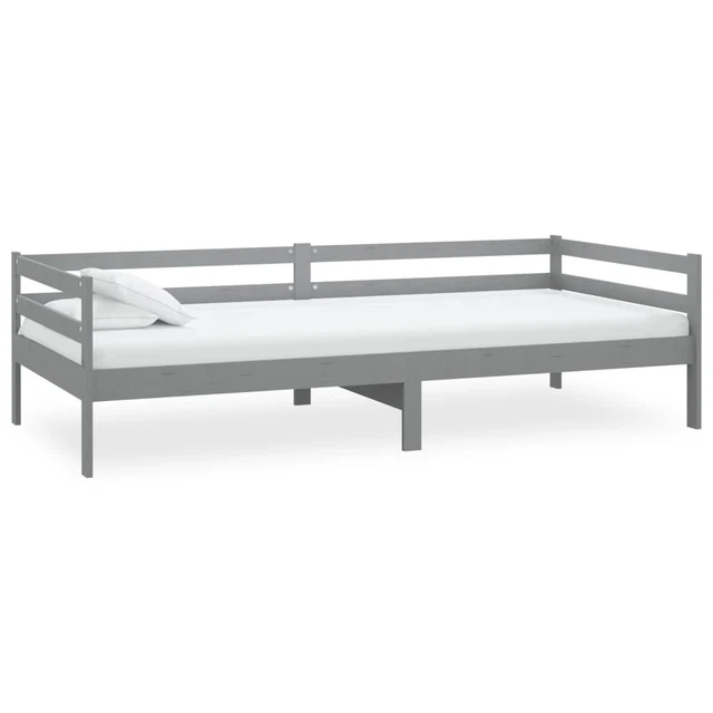DAYBED SOLID PINEWOOD Grey 90x200 cm Guest Sofa Bed Frame Unpainted ...