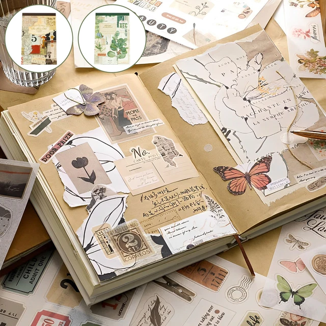 400PCS VINTAGE SCRAPBOOKING Sticker Set Retro Journaling Supplies UK§ £ ...