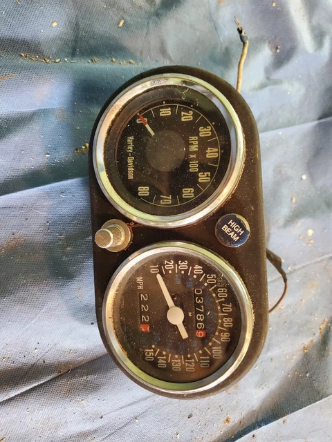 HARLEY DAVIDSON SUPERGLIDE Shovelhead OEM Speedometer Tachometer Dash ...