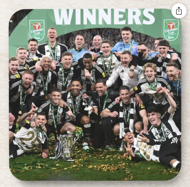 NEWCASTLE UNITED CARABAO Cup Winners 2025 Coaster £4.99 - PicClick UK