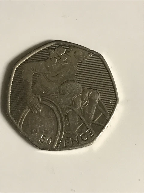 WHEELCHAIR BASKETBALL 50P Coin London Olympics 2012 Rare Payralympics ...
