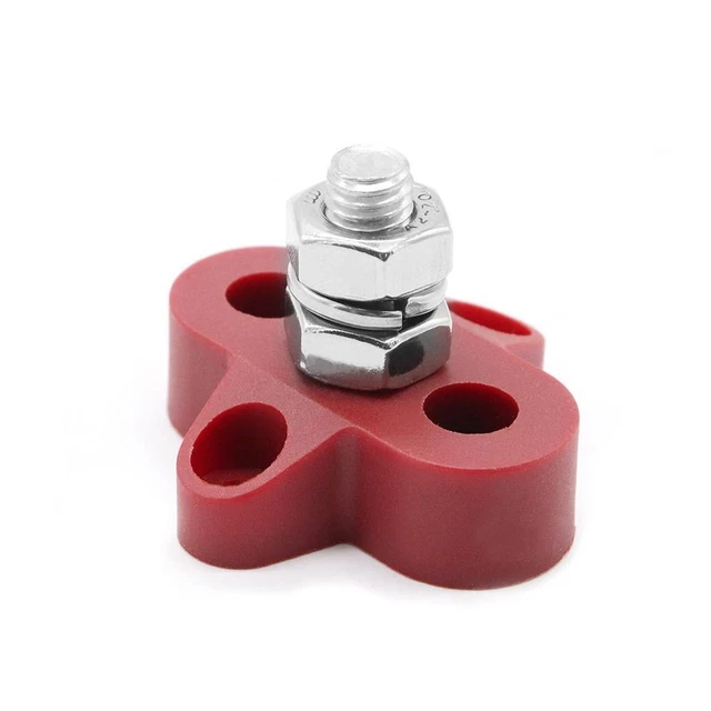 BUS BAR POWER Terminal Block Heavy Duty M8 Power Distribution Stud (Red ...
