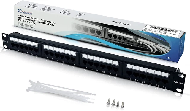 HEAVY-DUTY CAT6A 48PORT Patch Panel Network Rackmount RJ45 Ethernet ...