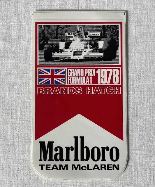VINTAGE MARLBORO FORMULA 1 Racing Vinyl Sticker GB UK BRANDS HATCH ...