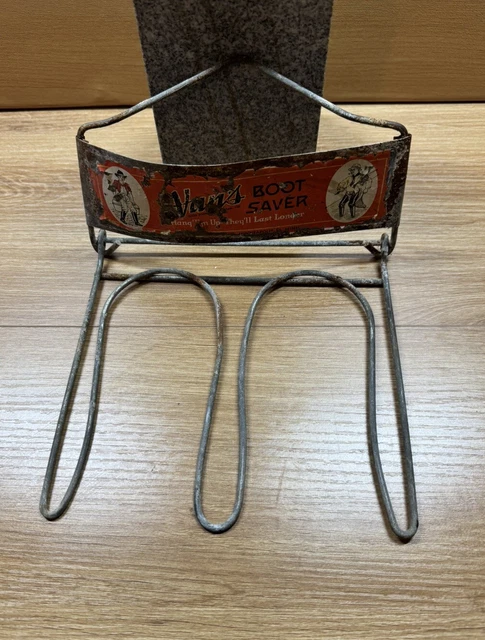 VINTAGE VAN'S BOOT Saver Folding Hanger Dryer Store Display Advertising ...