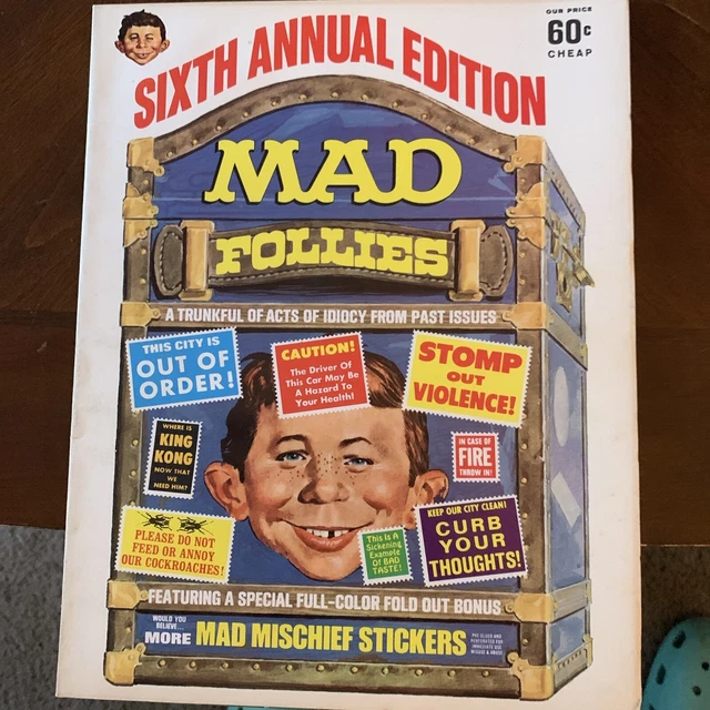 1969 SIXTH ANNUAL Edition Mad Magazine Follies With Stamp/stickers £15. ...