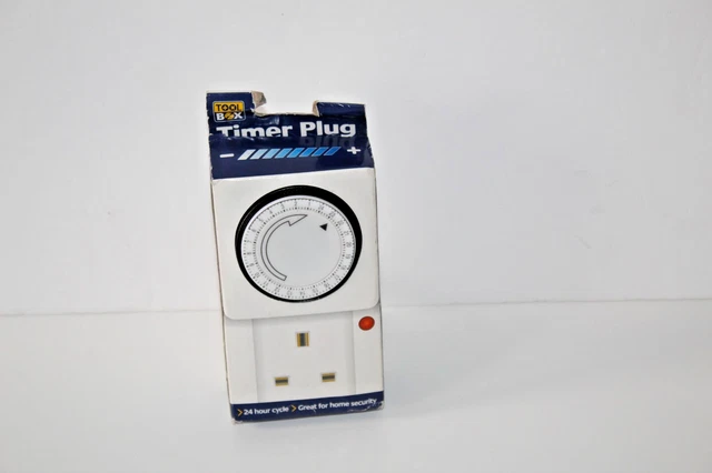 TOOL BOX 24 Hour Plug-in Compact Timer Plug Socket, Mini Energy Saver £ ...