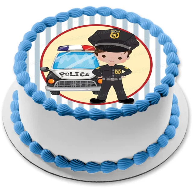 IMAGE DE GÂTEAU d'officier de police muffin topper décoration de fête ...