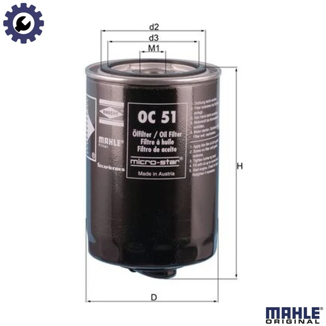 OIL FILTER OC 51 OF FOR VW PANEL/II/Box/Body/MPV VAN/CADDY/AGON/III/Van ...