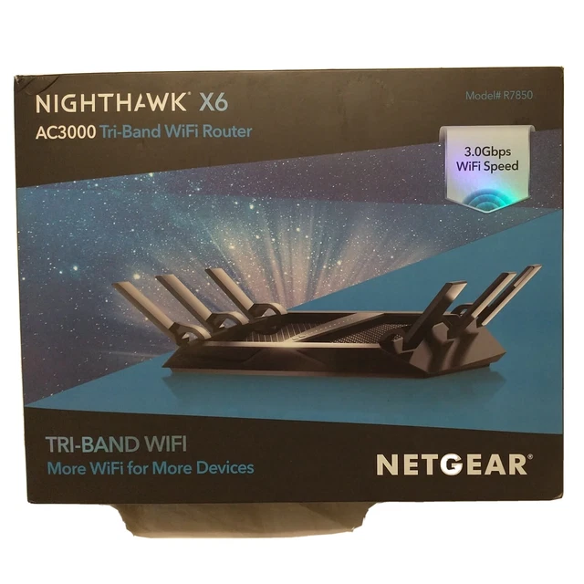 NETGEAR R7850 AC3000 Nighthawk X6 Tri-Band Wi-Fi Gigabit Router Black ...
