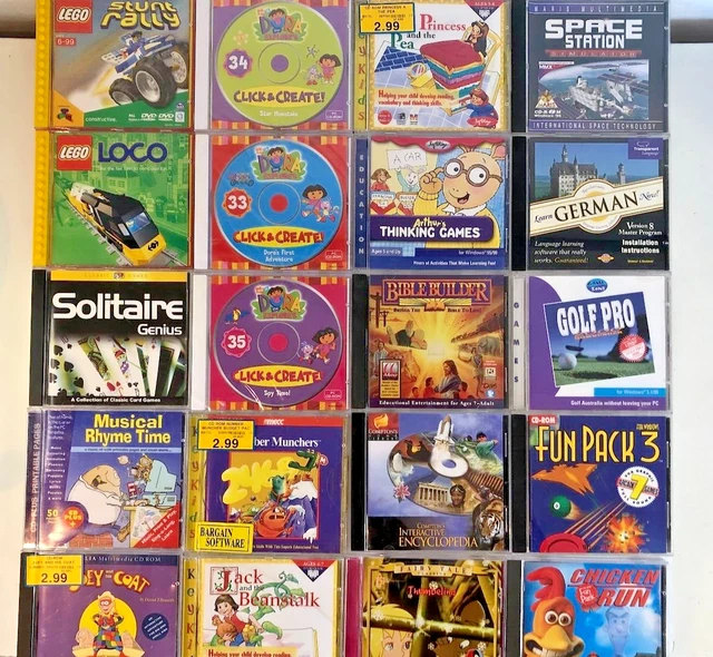EDUCATIONAL PC CD-ROM Bundle 20 Games Software Kids 90s Vintage Some ...