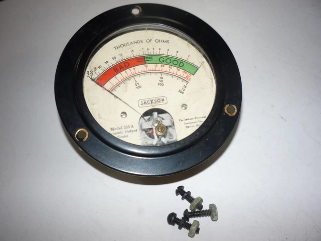 VINTAGE JACKSON TUBE Tester Model 535A - ORIGINAL PANEL METER $57.50 ...