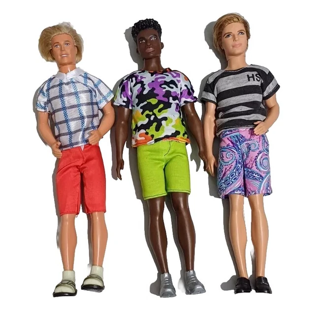 3 BARBIE KEN Dolls. 2 Vintage with rooted hair 1 Fashionista + Outfits ...