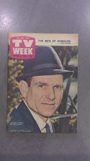 VINTAGE TV WEEK Magazine 1966 NSW October 22 Leonard Teale $20.00 ...