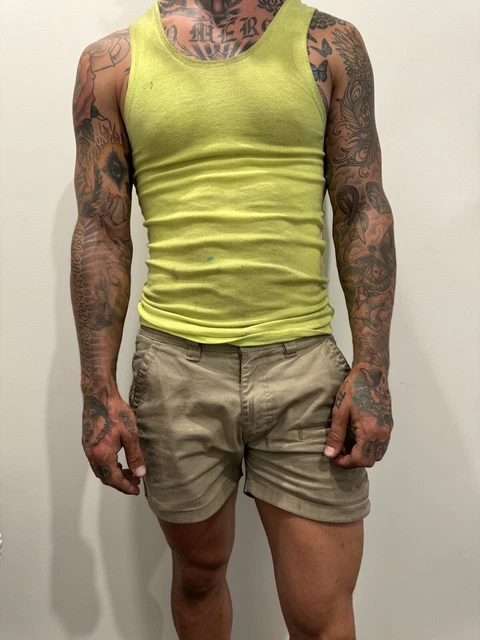 MEN’S HI-VIS YELLOW Aussie Tradie Work Singlet Pre-Owned | Small🔥 $75. ...