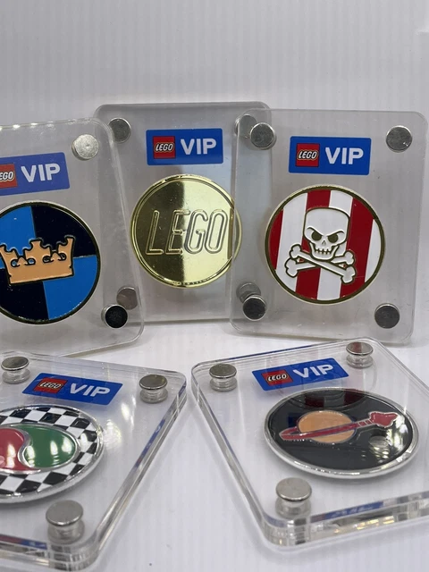 LEGO VIP COLLECTIBLE Coins Complete Set of 5 Coins + Collectible Case ...