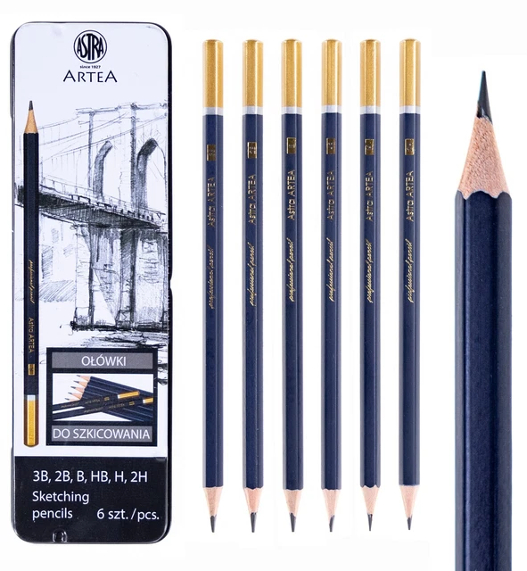 ART CROQUIS CRAYON Set Professionnel Artiste Dessin Graphite Boite ...