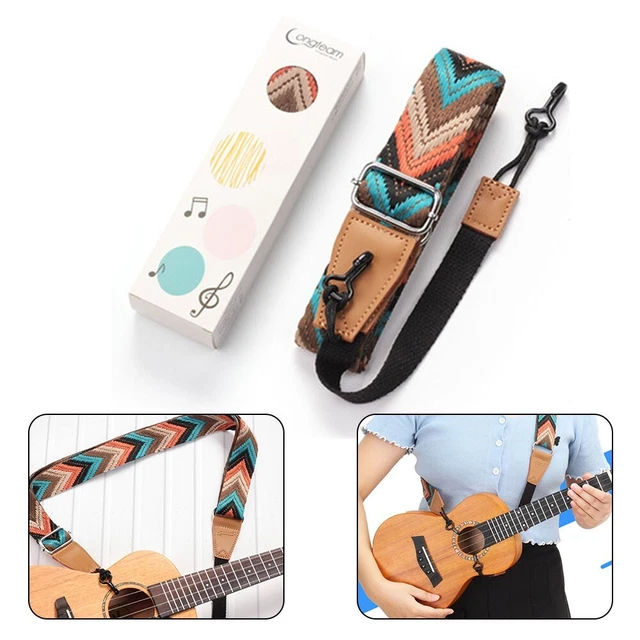 SANGLE UKULÉLÉ NYLON style ethnique avec crochet réglable et ...