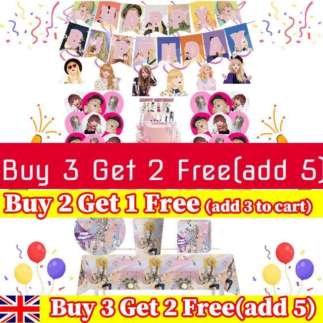 TAYLOR SWIFT THEMED Party Supplies Decoration Balloons Banner Napkins ...