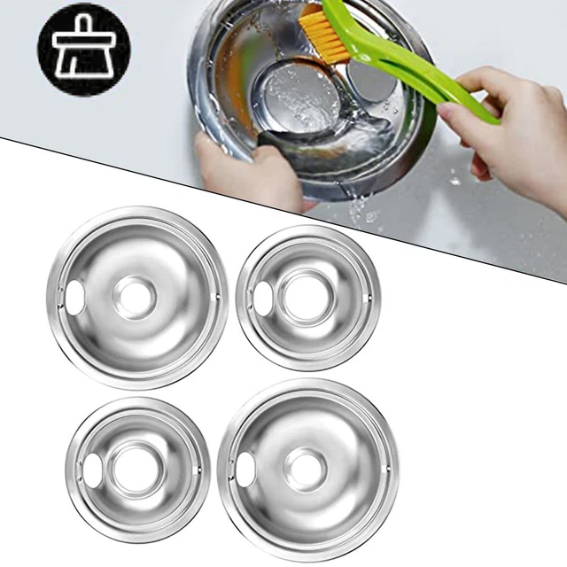STAINLESS STEEL DRIP Pans for Kitchen Aid Range Set of 4 Easy ...