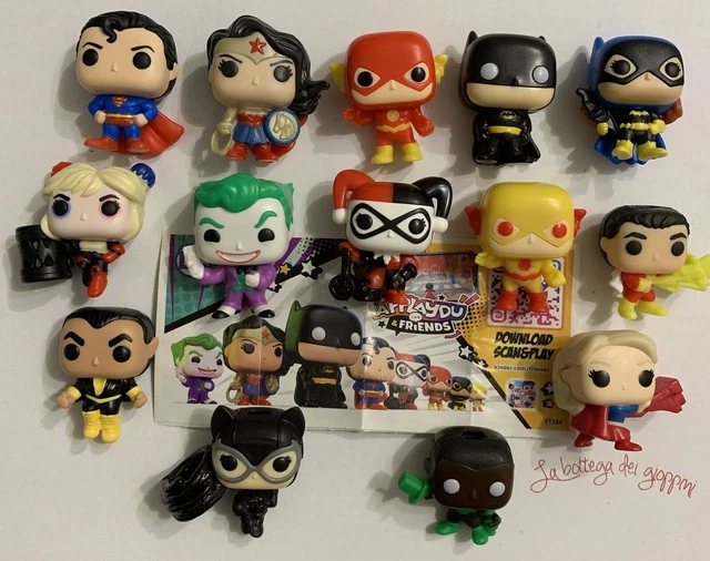 KINDER JOY - Serie Funko Pop DC Supereroi - 14 personaggi con cartine ...