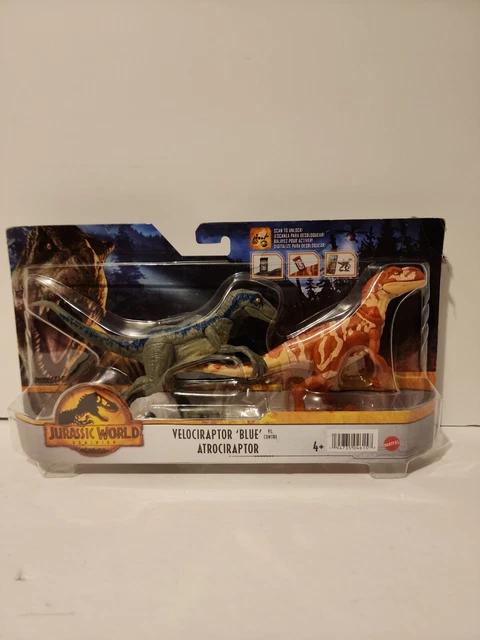 Jurassic World Dominion 2 Pack Dinosaurs Velociraptor Blue And Atrociraptor 2022 £2894