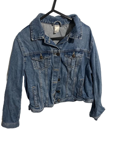 KMART ANKO BRAND Ladies Denim Blue Jacket Size 14 Buttons Short Cropped ...