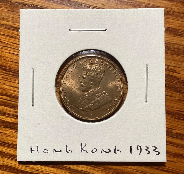 HONG KONG 1933 George V 1 Cent (一仙) Coin (UNC-BU) $58.12 - PicClick CA